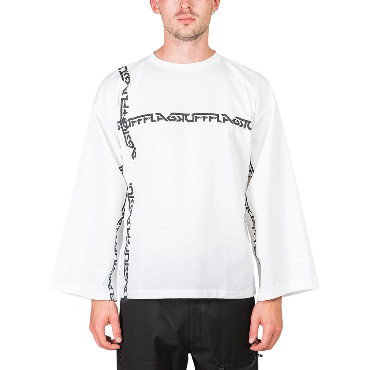 Flagstuff 'Big Line' L/S Tee (White) 19SS-FS-24-WHT – Allike Store