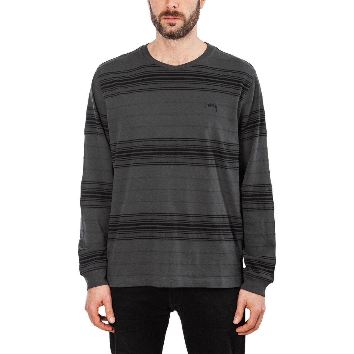 Stüssy Travis LS Crew (Dunkelgrau) 1140115-0002 - Allike Store